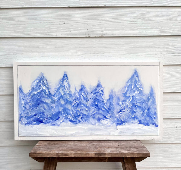 coastal style blue trees – Melissa Lyons Art